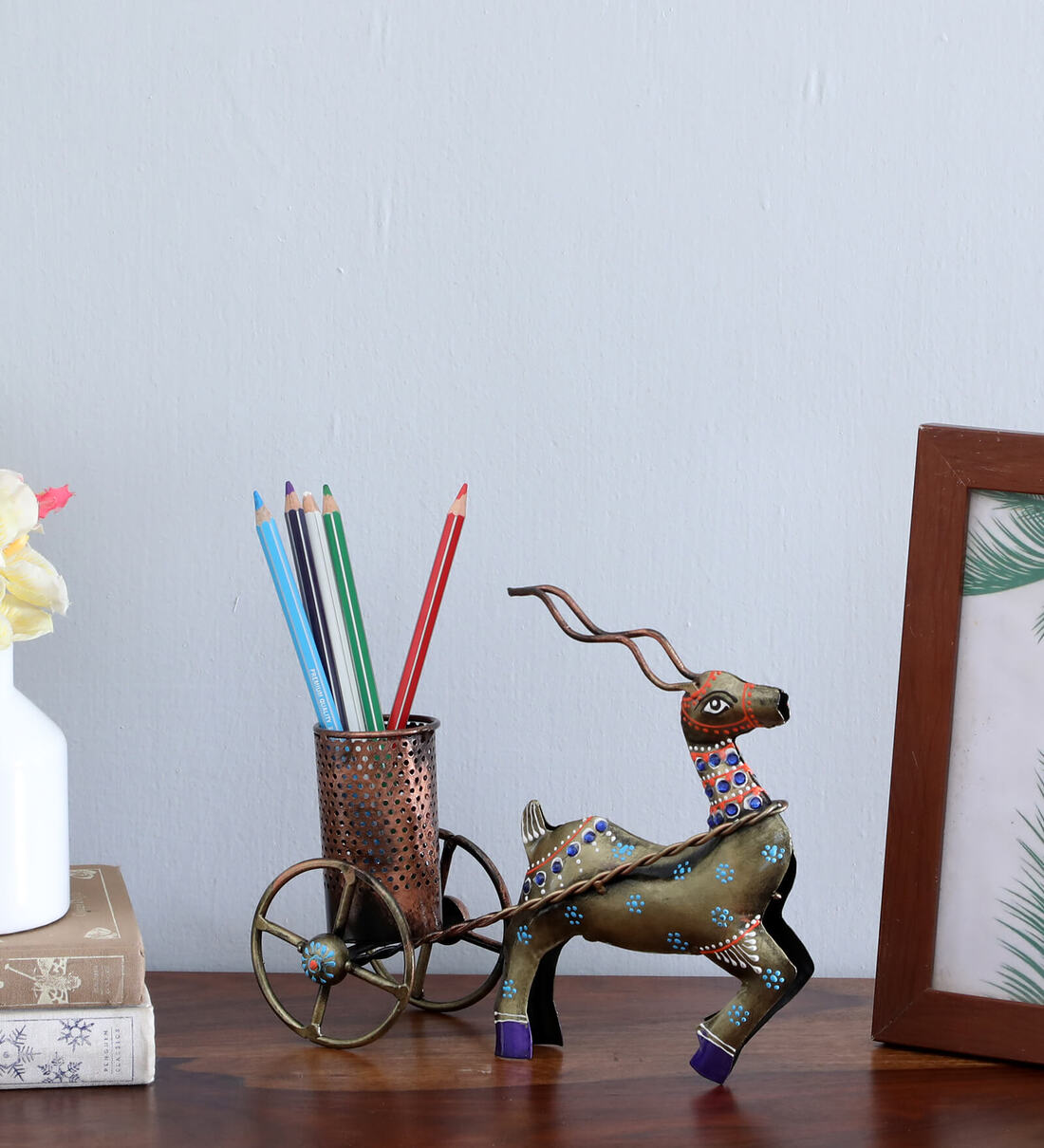 Buy Deer Multicolour Metal Pen Stand at 14% OFF by Decorum | Pepperfry