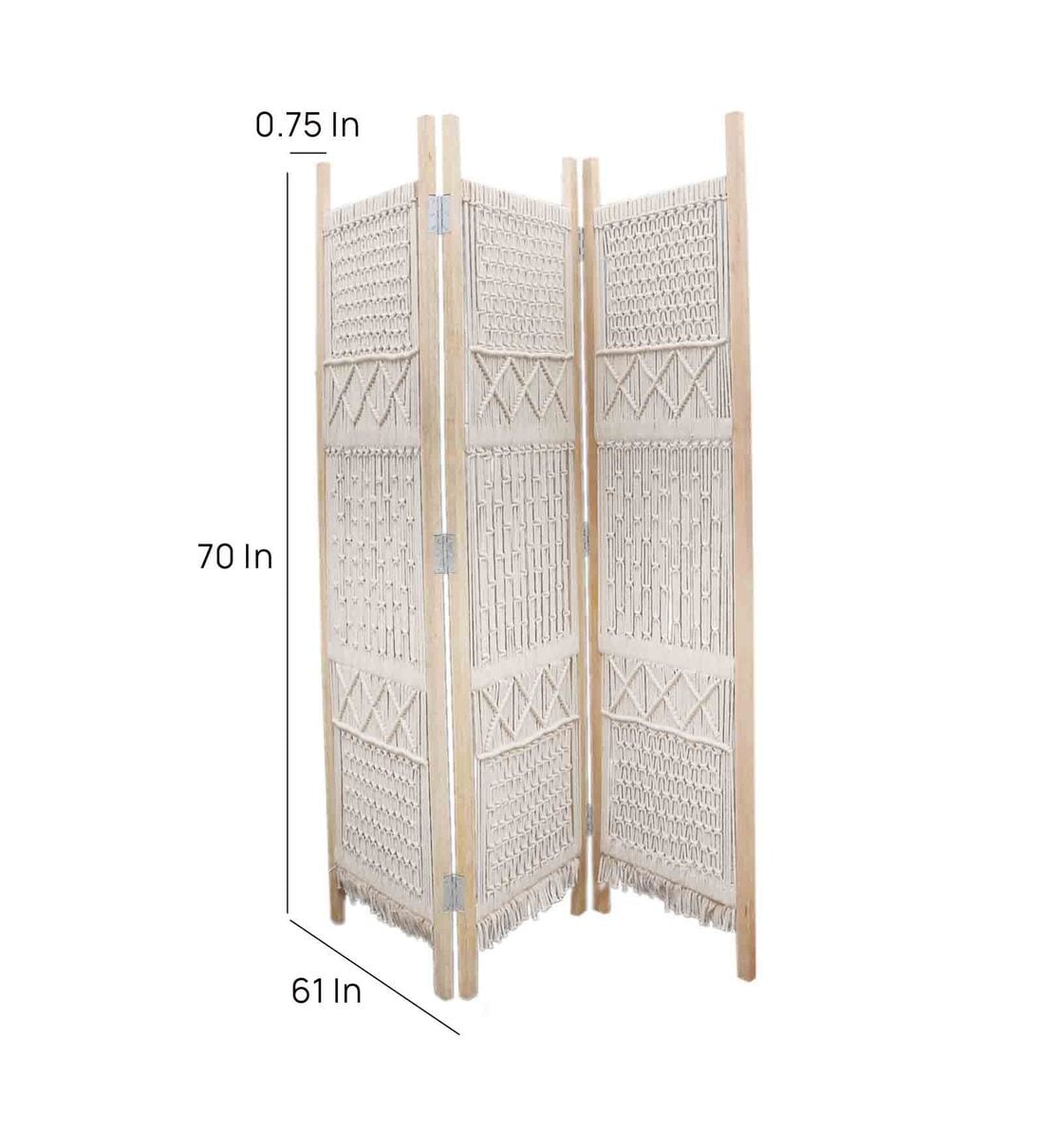 Buy Delmar Macrame Room Divider in Off White Colour by Craft Palette ...