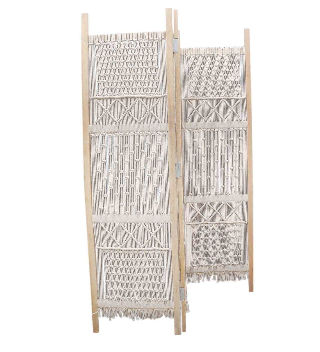 Buy Delmar Macrame Room Divider in Off White Colour by Craft Palette ...