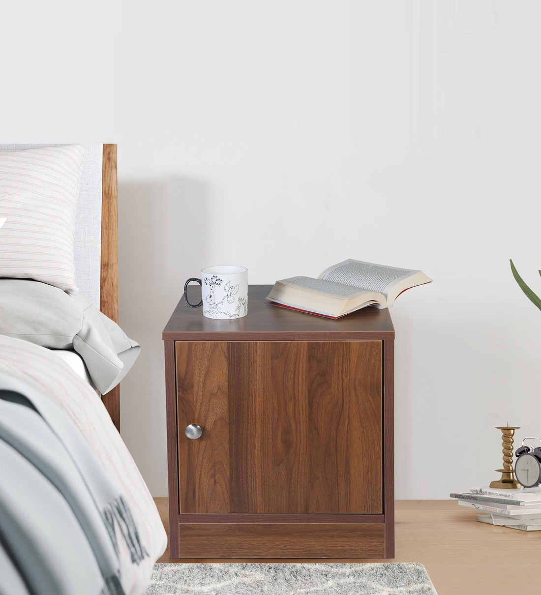 Buy Den Bedside Table In Columbian Walnut Finish with Storage at 74% ...