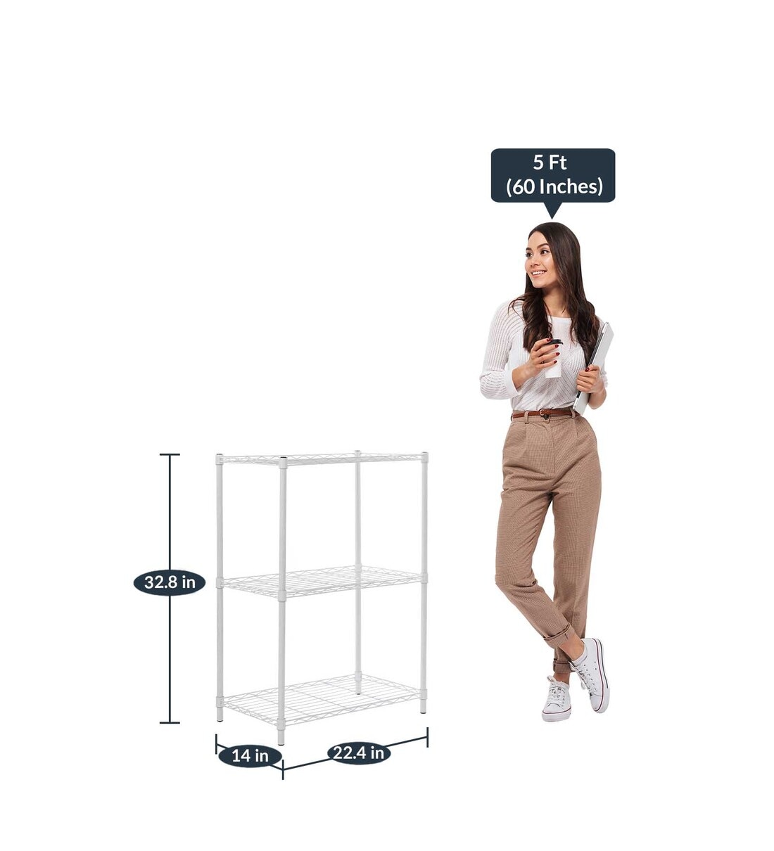 Buy Denham 3 Shelf Metal Kitchen Racks White Colour by Tunehome Online ...