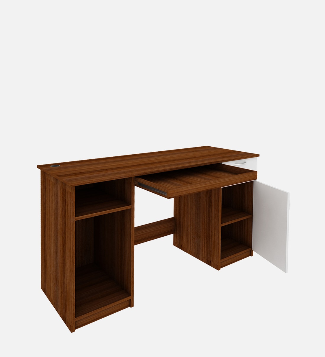 Buy Athos Computer Table in Walnut And Frosty White Finish by Woodbuzz ...