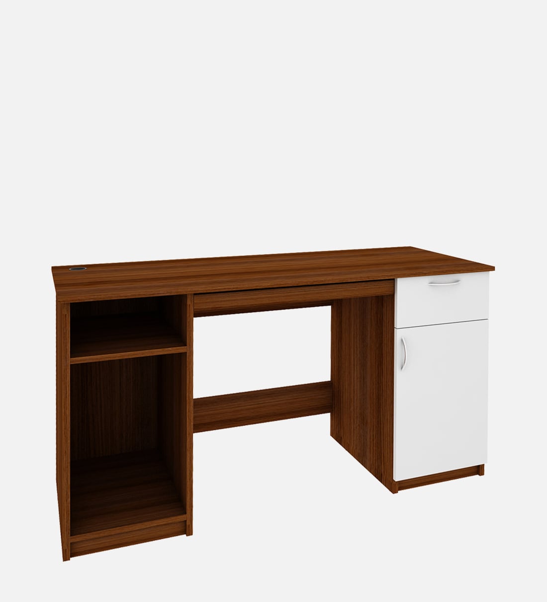 Buy Athos Computer Table in Walnut And Frosty White Finish by Woodbuzz ...