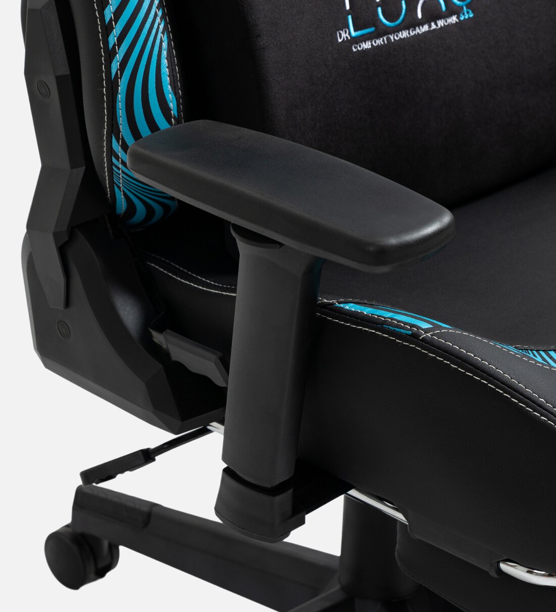 Buy Devil Leatherette Gaming Chair in Black & Blue Colour by Dr.Luxur ...