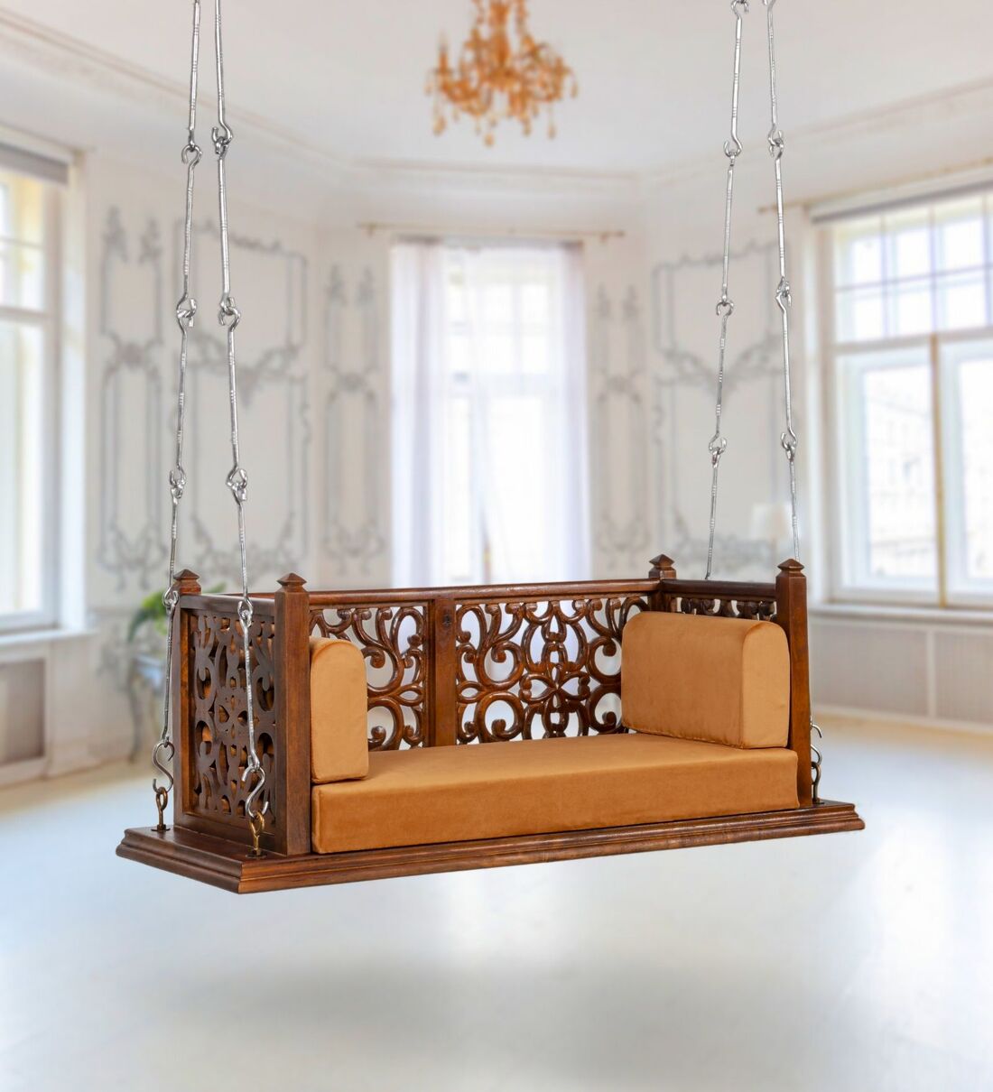 Buy Dewey SolidWood Swing in Gold & Brown Colour at 100% OFF by Swingzy ...