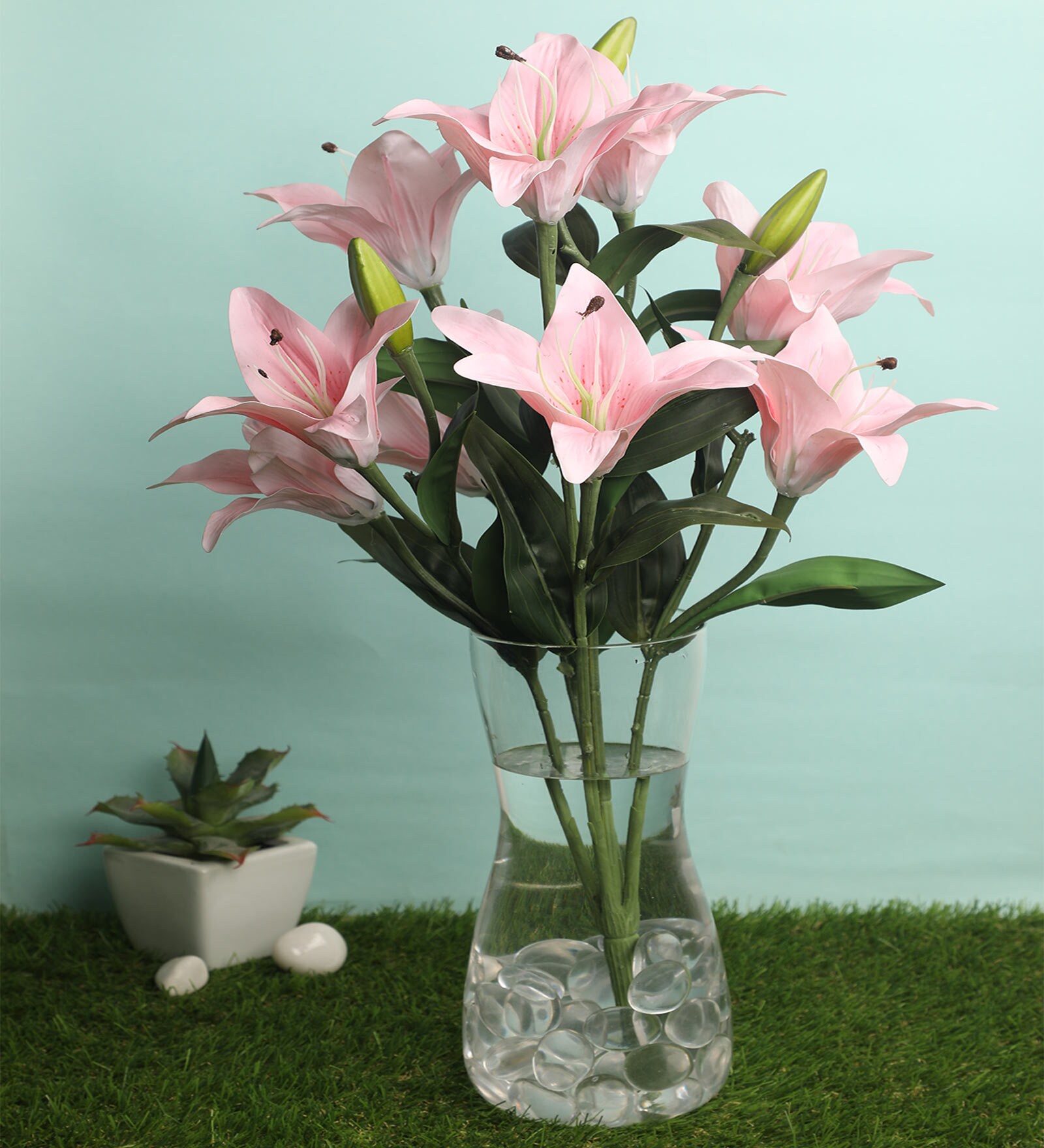Buy Light Pink Polyurethane Lily Artificial Flower bunch at 32% OFF by ...
