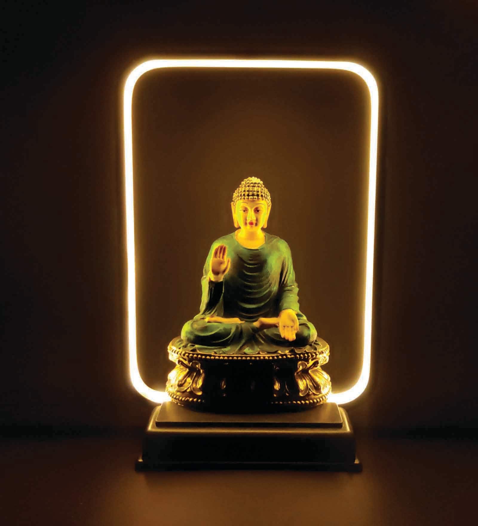 Buy Decorative Polyresin Gautam Buddha Acrylic Base LED Light at 30% ...