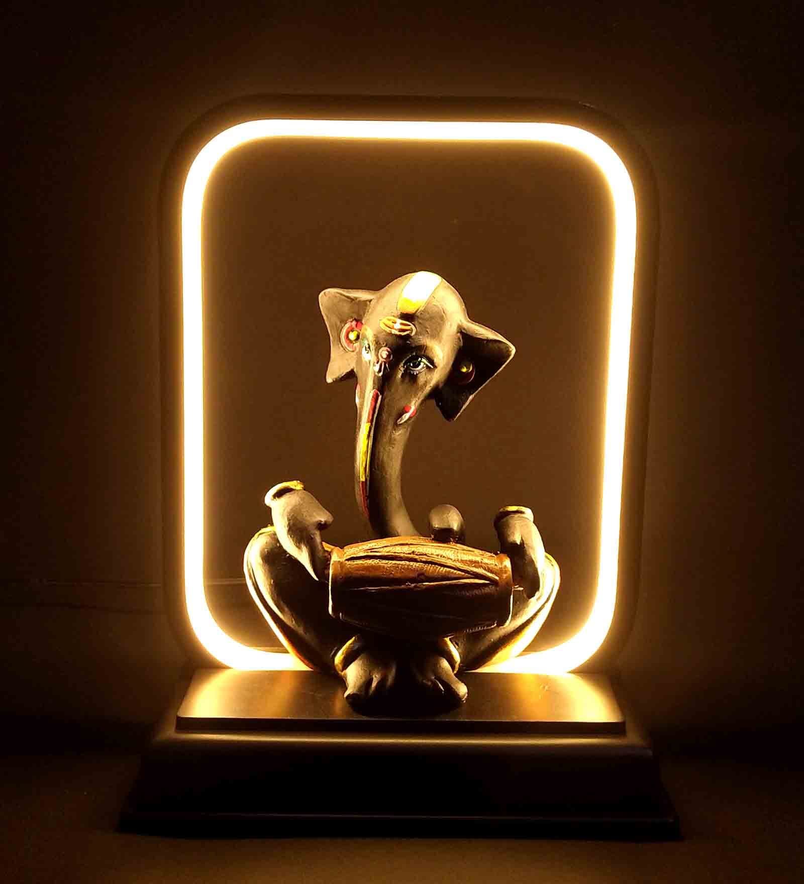 Buy Decorative Polyresin Musical Ganesha Acrylic Base LED Light at 22% ...