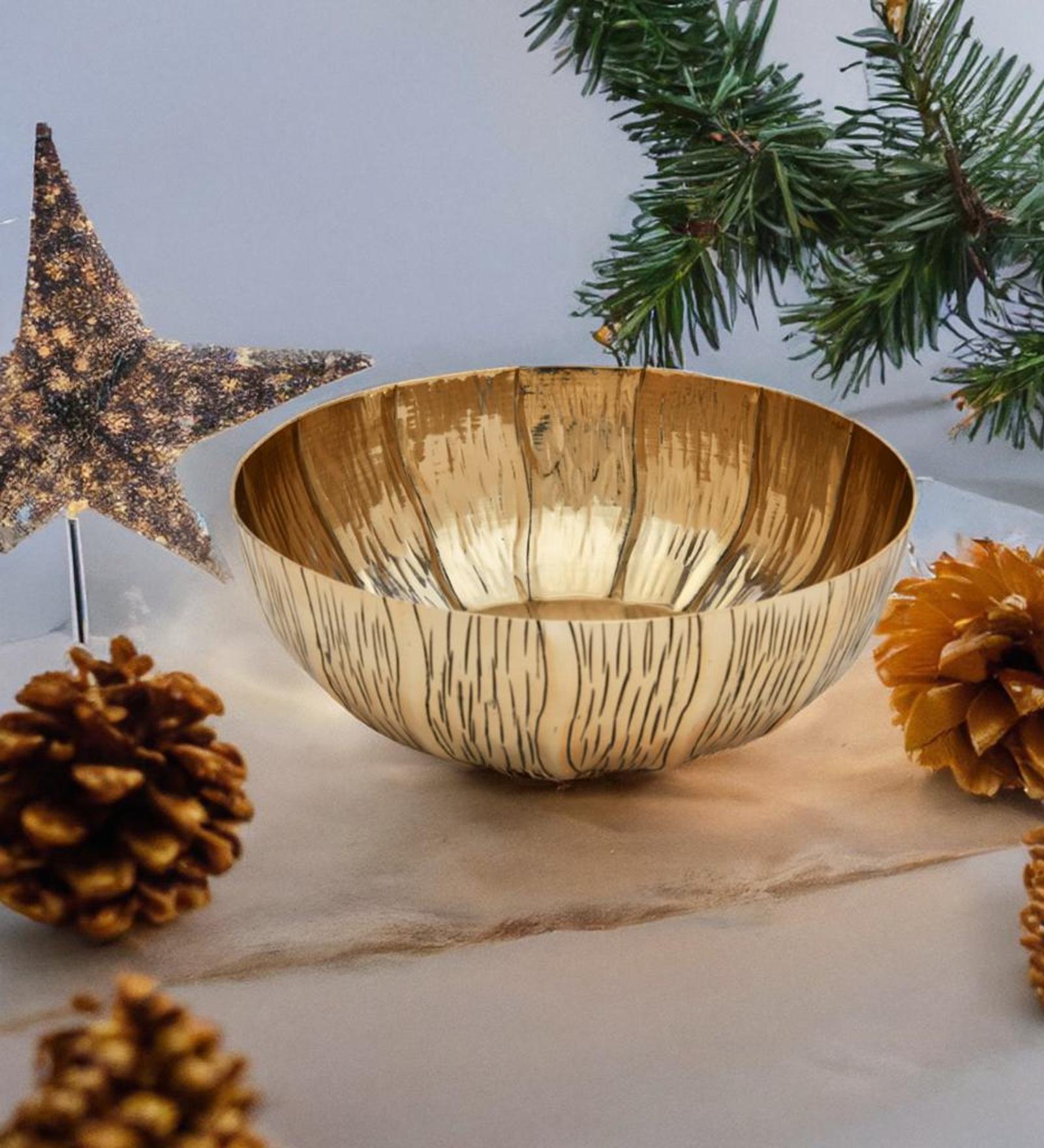 Buy Decorative Ripple Metal Gold Iron Decorative Bowl at 55% OFF by ...