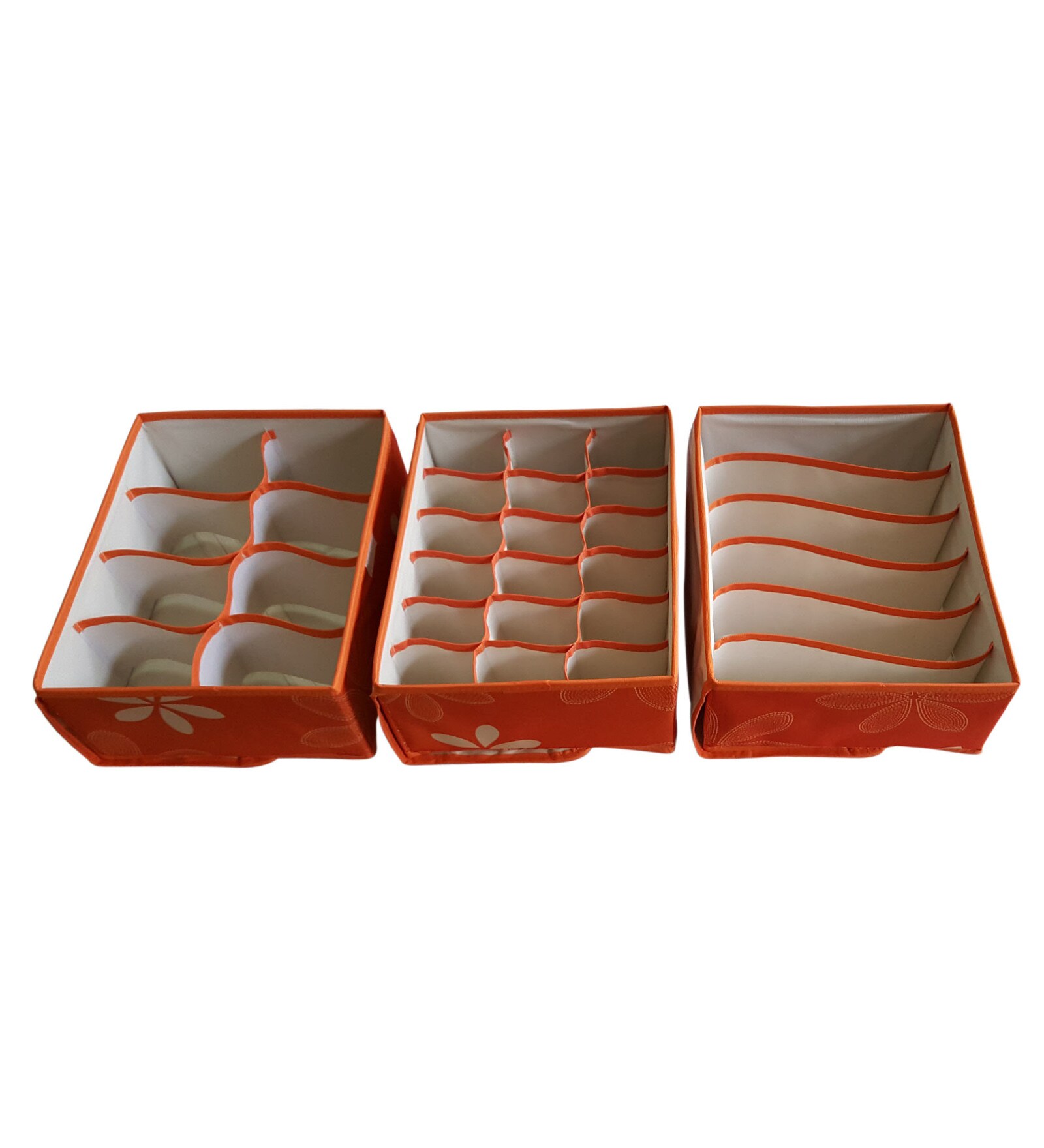 Buy Multipurpose Cotton Orange Innerwear Storage - Set of 3 by Decorika ...