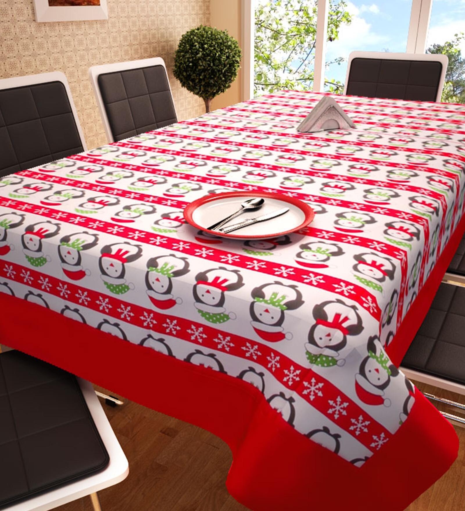 Buy Tiansh Santa Penguin Multicolour 100% Cotton Table Cloth at 23% OFF ...