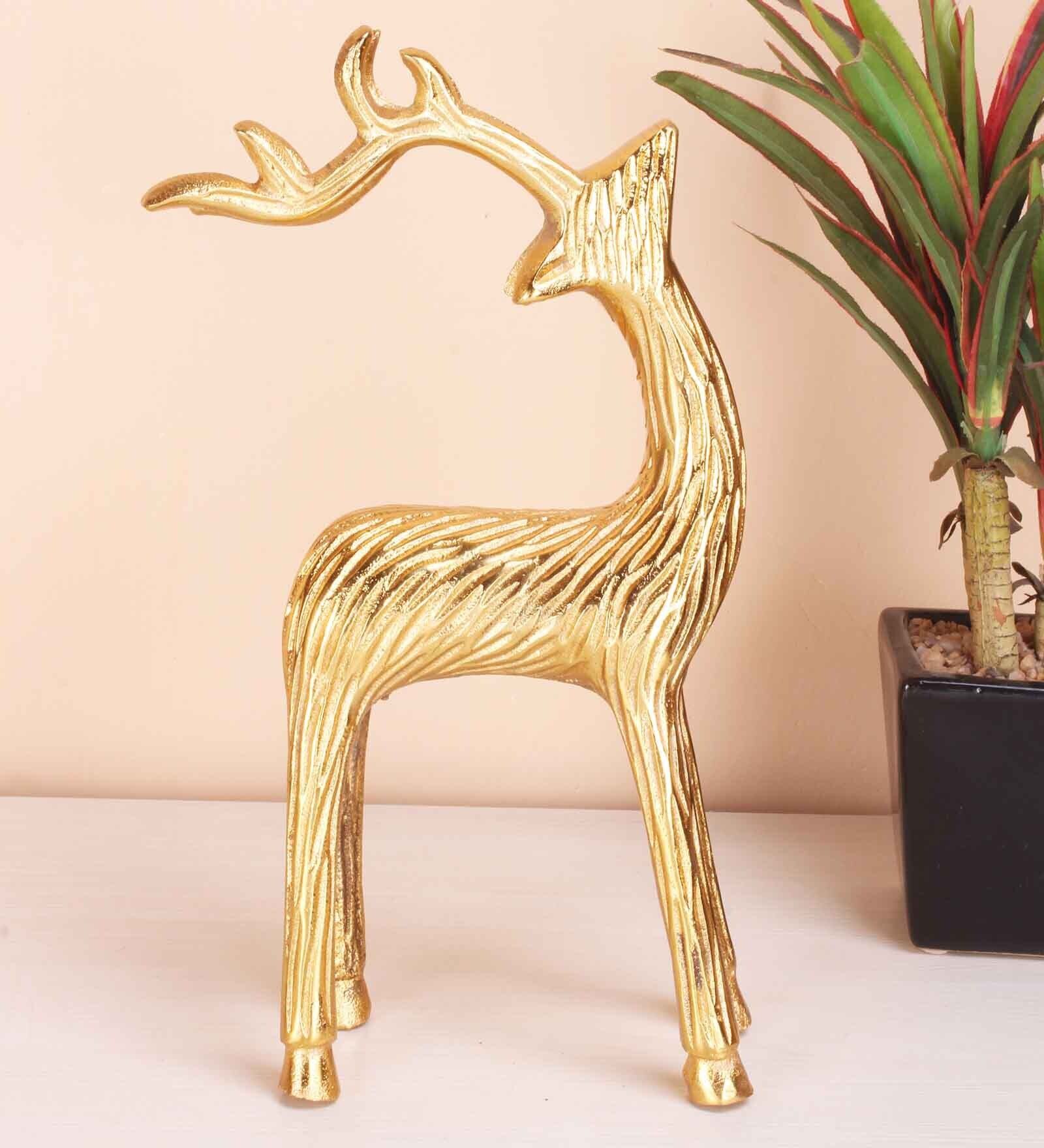 Buy Deer Gold Metal Figurine at 80% OFF by Stitchnest | Pepperfry