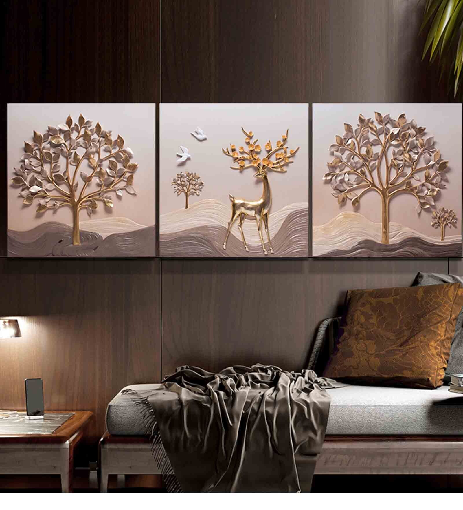 Buy Deer Wall Mural In Multicolour By Sona Handicraft at 25% OFF by ...