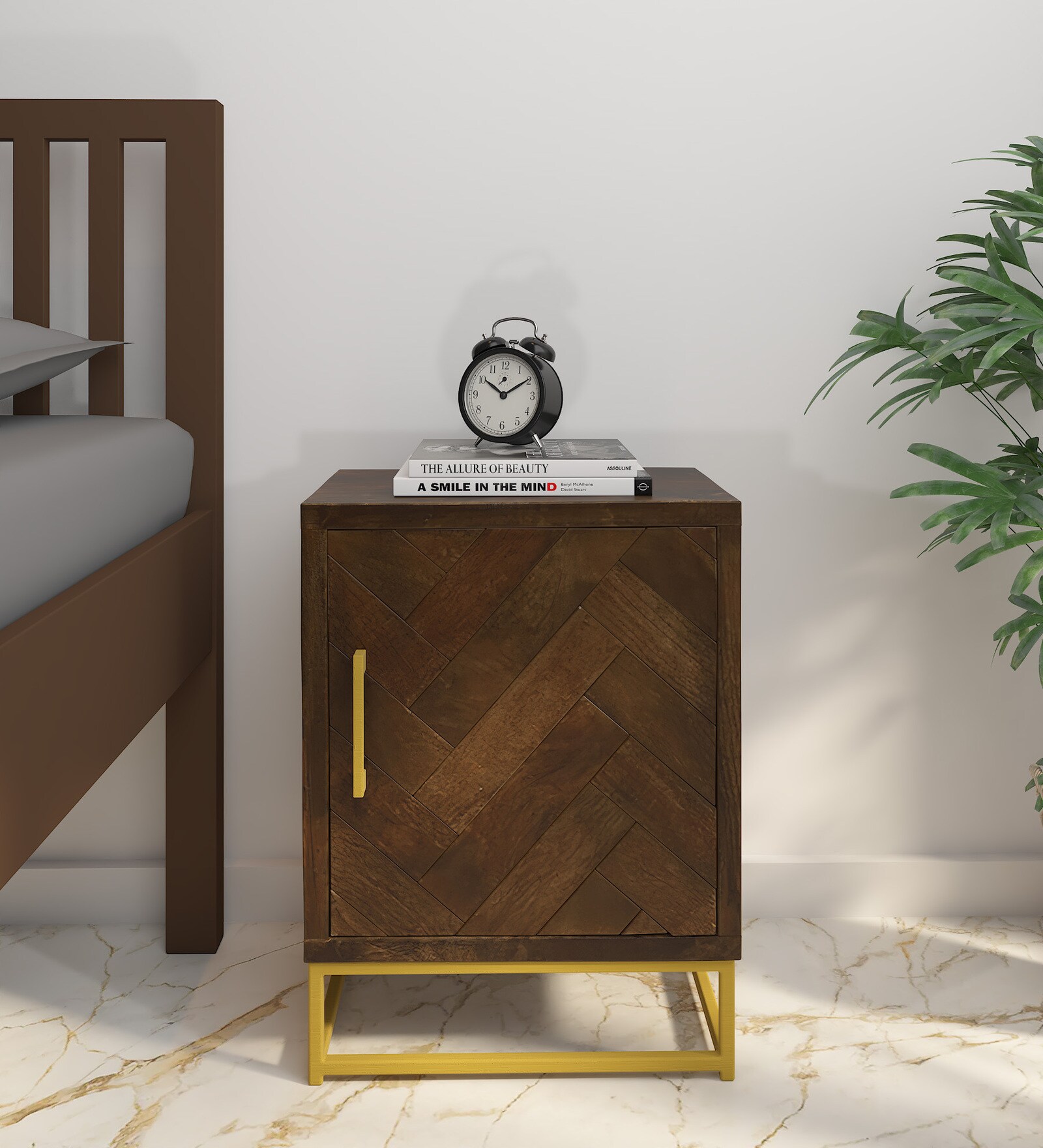 Buy Cootie Solid Wood Bedside Table In Provincial Teak Finish at 38% ...