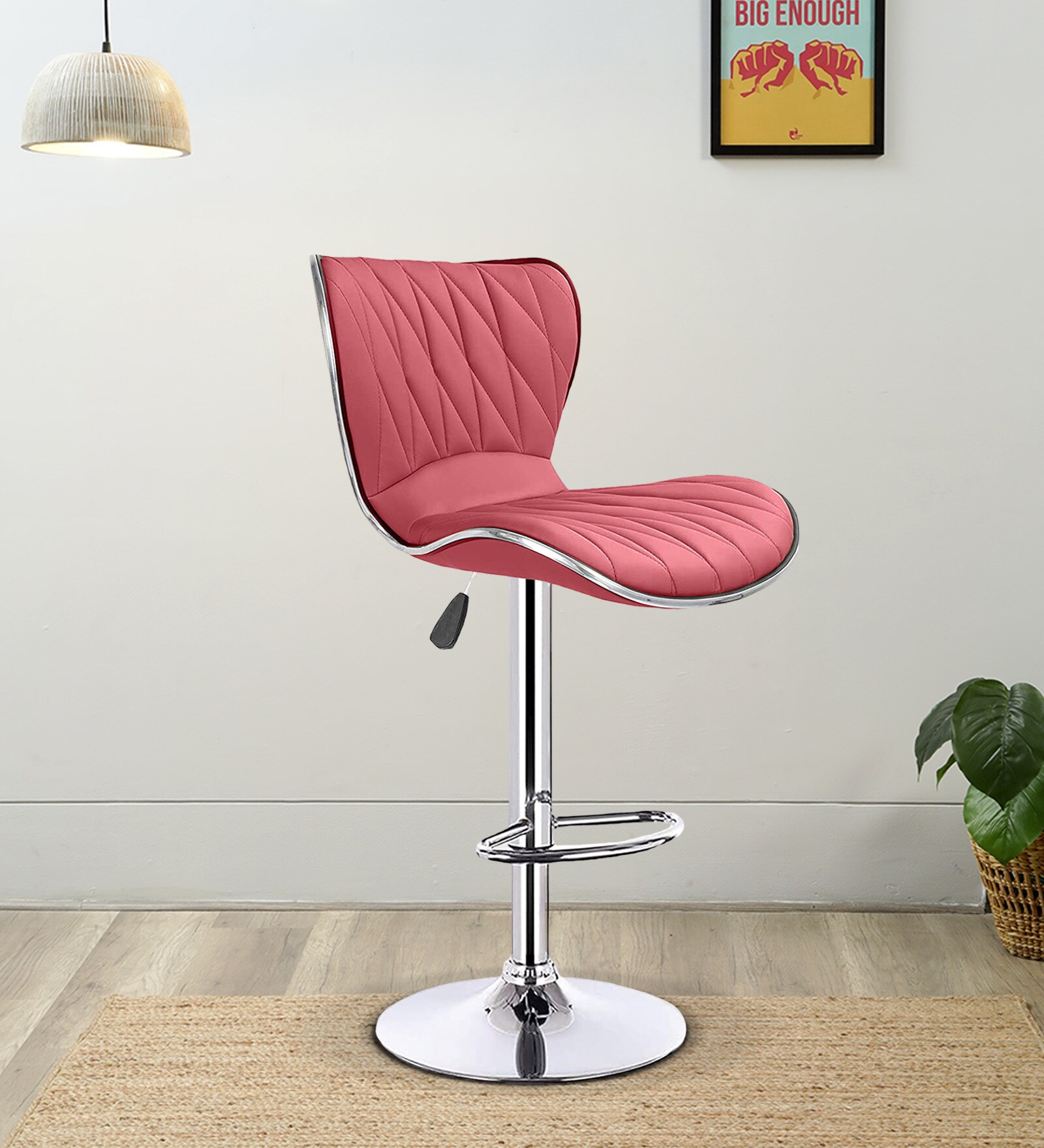 Buy Denver Leatherette Bar Stool In Maroon Colour With Swivel at 4% OFF ...