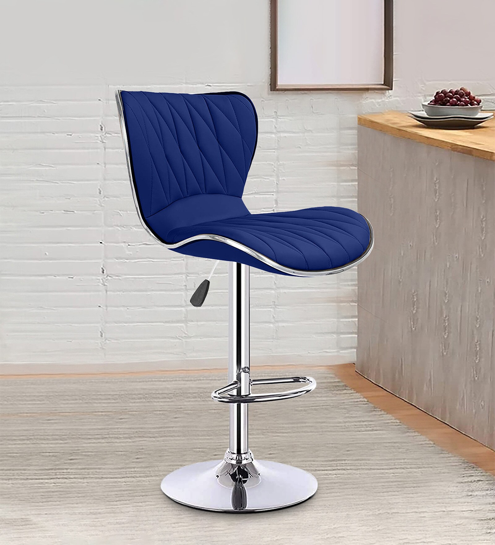 Buy Denver Leatherette Bar Stool in Blue Colour at 4% OFF by Chairwale ...