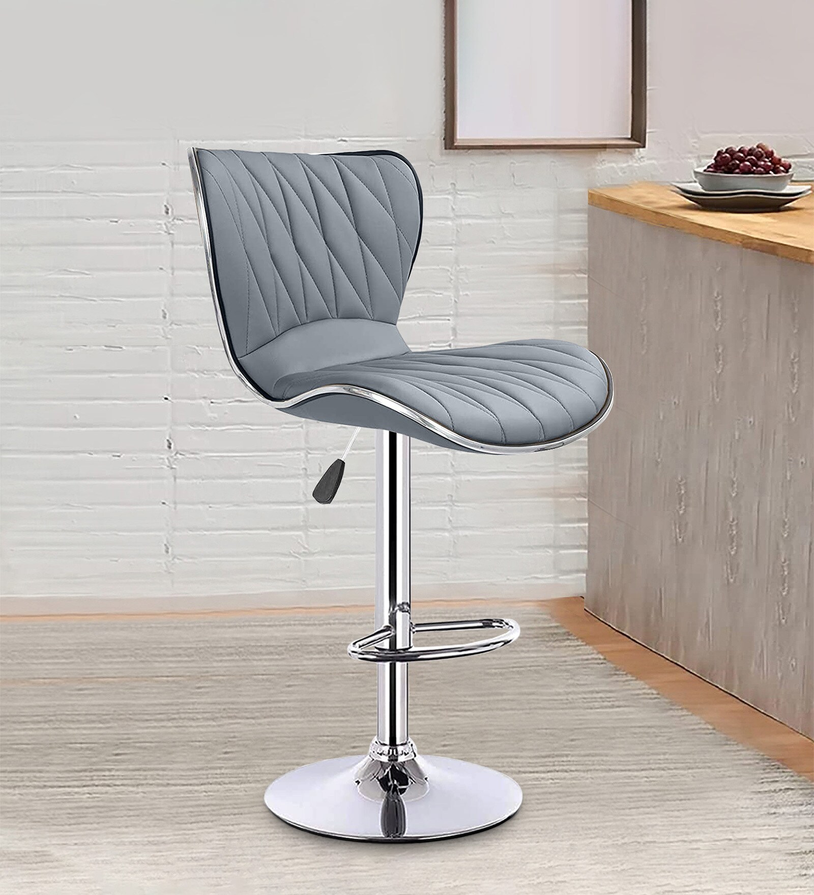 Buy Denver Revolving Bar Stool in Grey at 4% OFF by Chairwale | Pepperfry