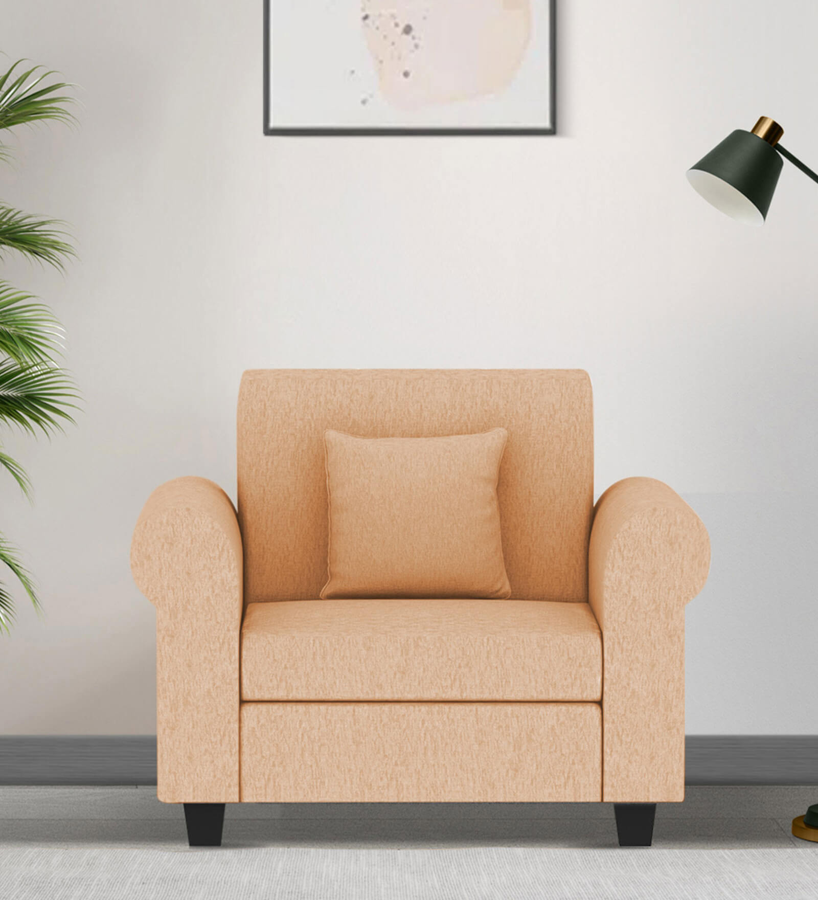 Buy Derado Fabric 1 Seater Sofa in Cosmic Beige Colour at 67% OFF by ...