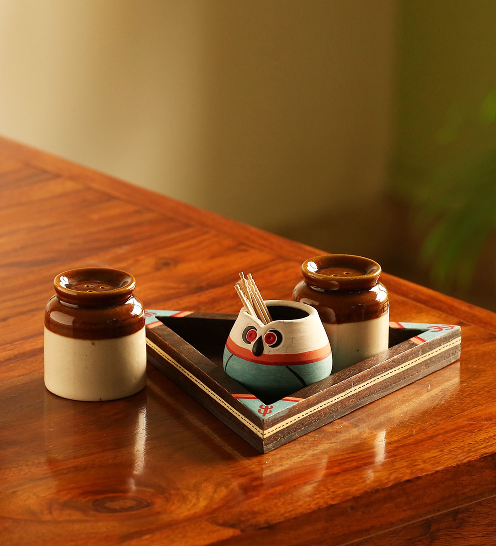 Buy Desert Owl-Jar Pack 70ml Multicolour Ceramic 2 Pcs Condiment Jars ...