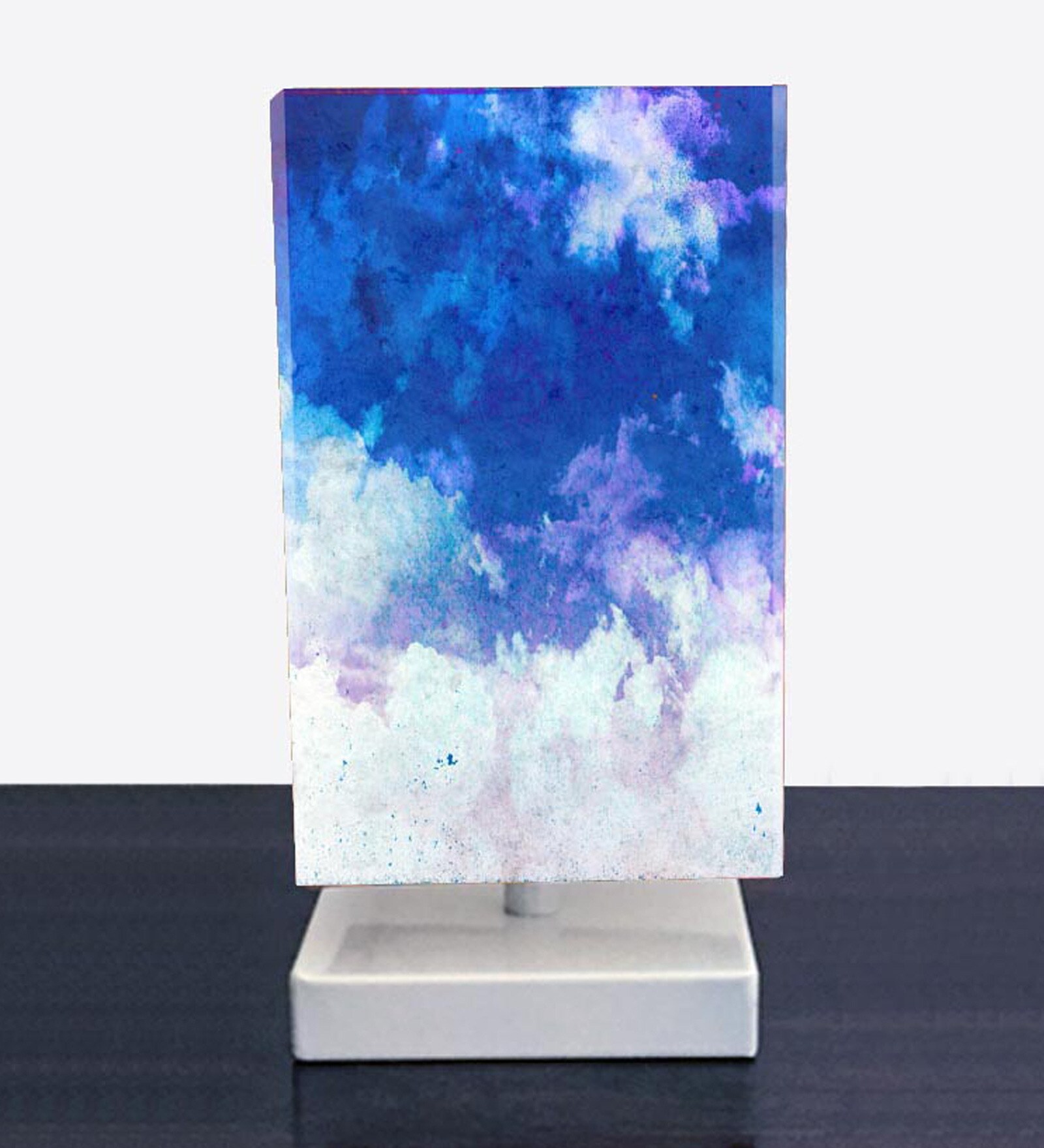 Buy Blue & White Fabric Abstract Art Designed Table Lamp by Nutcase ...