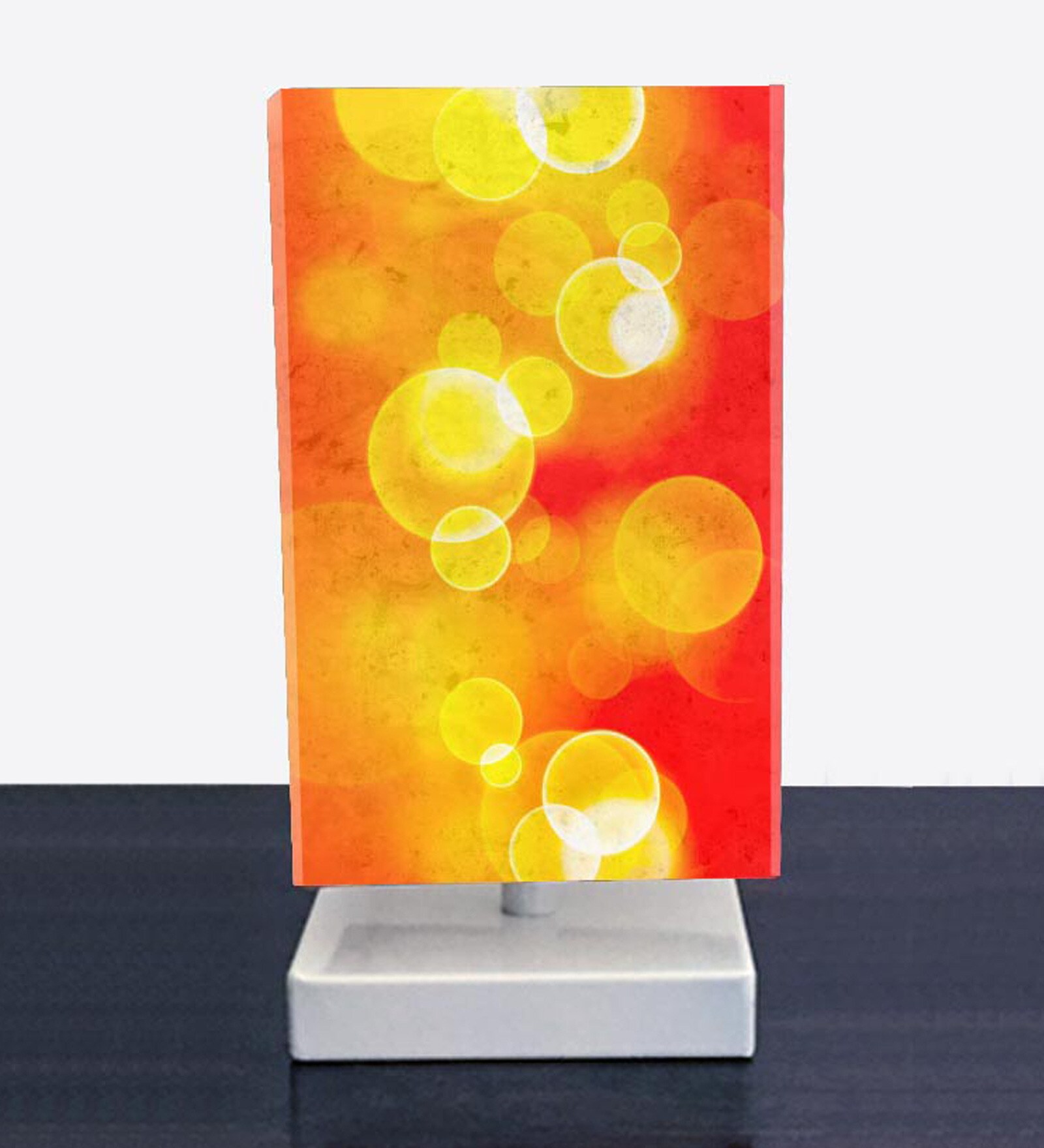 Buy Yellow & Orange Fabric Abstract Art Designed Table Lamp by Nutcase ...