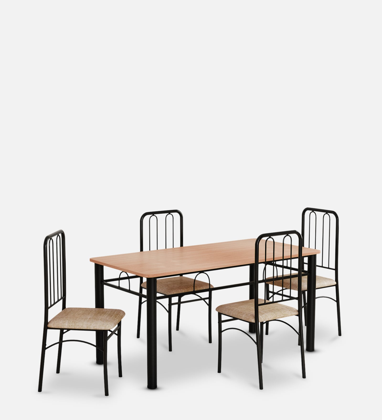 Buy Detroit 4 Seater Dining Set in Brown Colour by FurnitureKraft ...