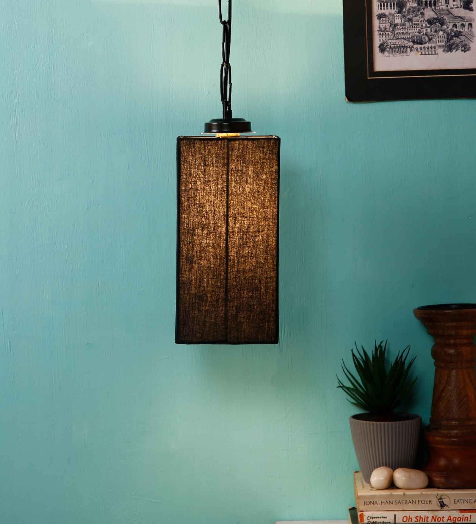 Buy Devansh Black Cotton Square Hanging Single Hanging Lamp at 53% OFF ...