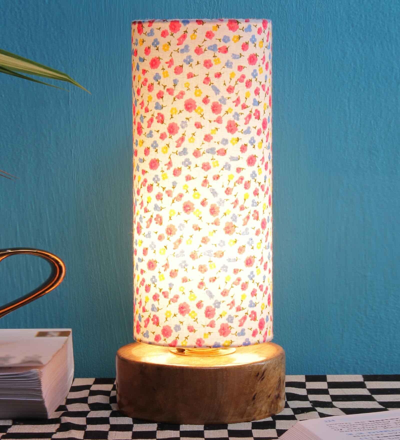 Buy Multicolor Cotton Shade With Round Wood Base at 58% OFF by New Era ...