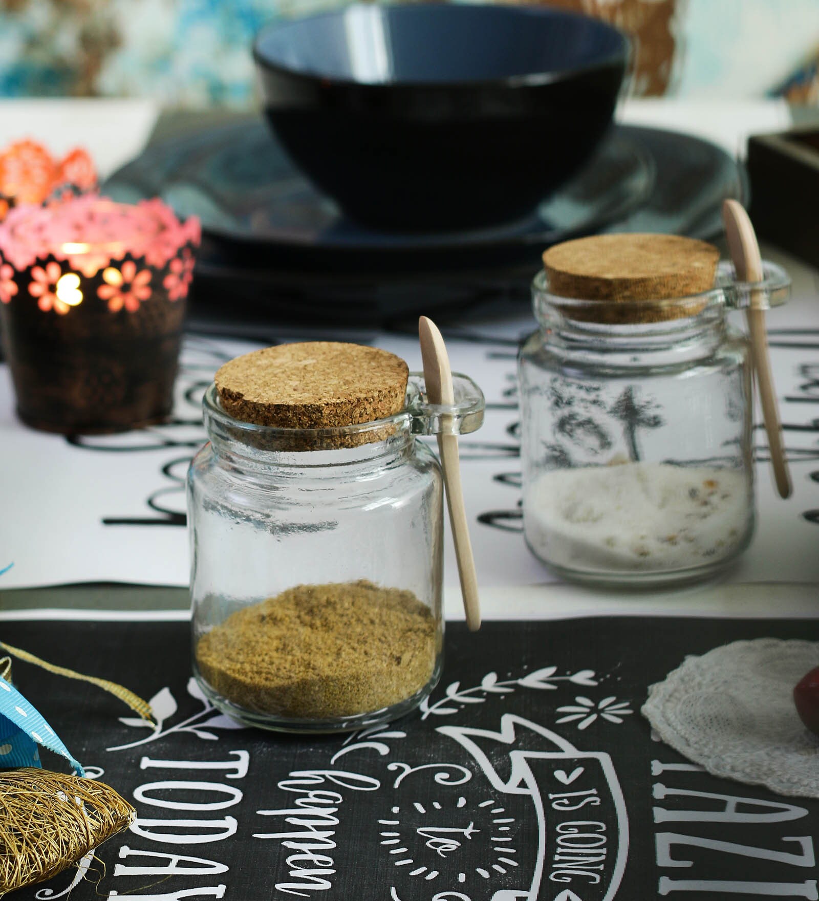 Buy 200ml Glass Sprinkle Jar with Wooden Spoon and Cork - Set of 2 Online - Jars and Containers ...