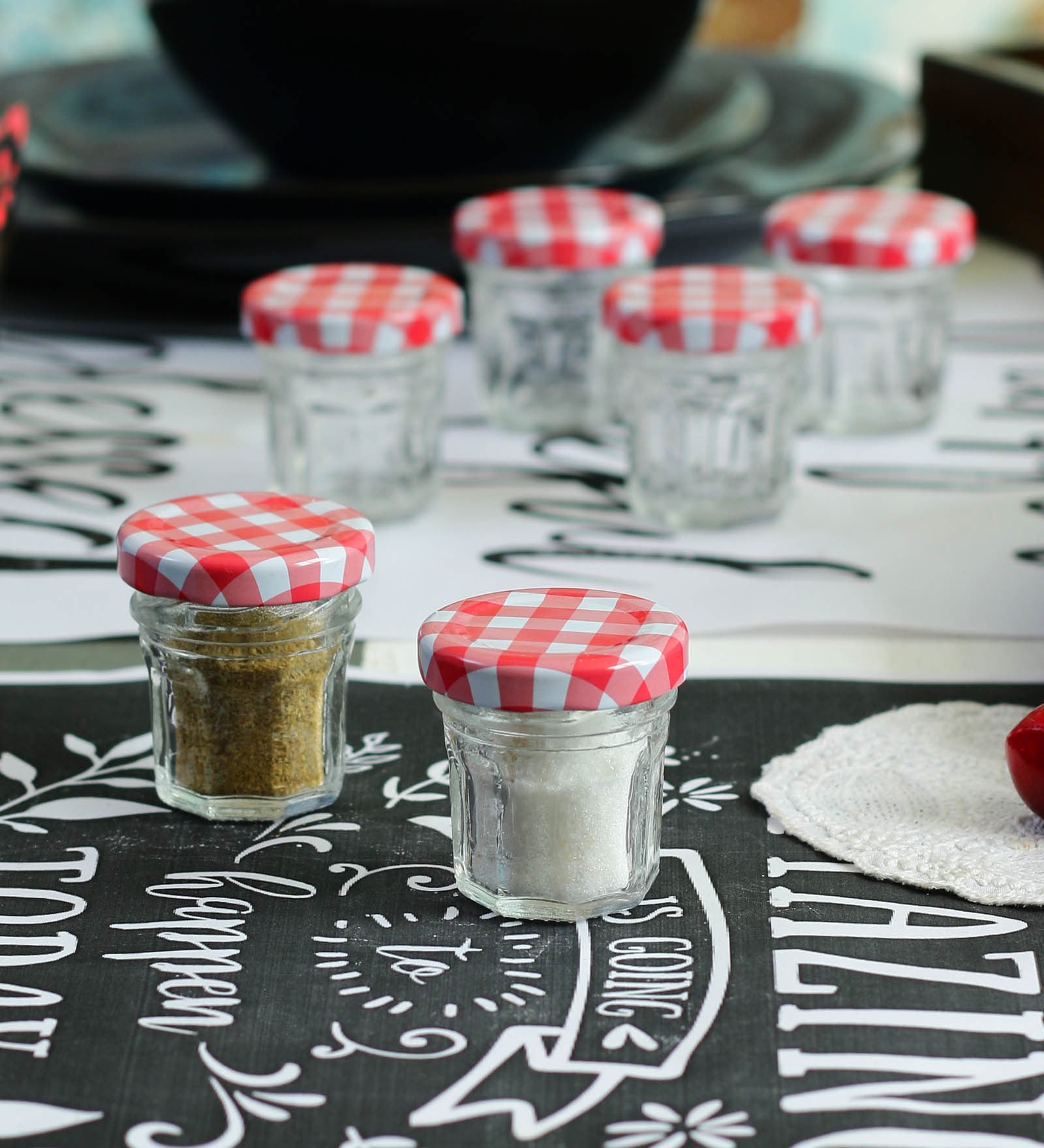 Buy Devnow Glass 25 ML Plaid Miniature Jar with Lid - Set of 6 Online - Jars & Canisters ...