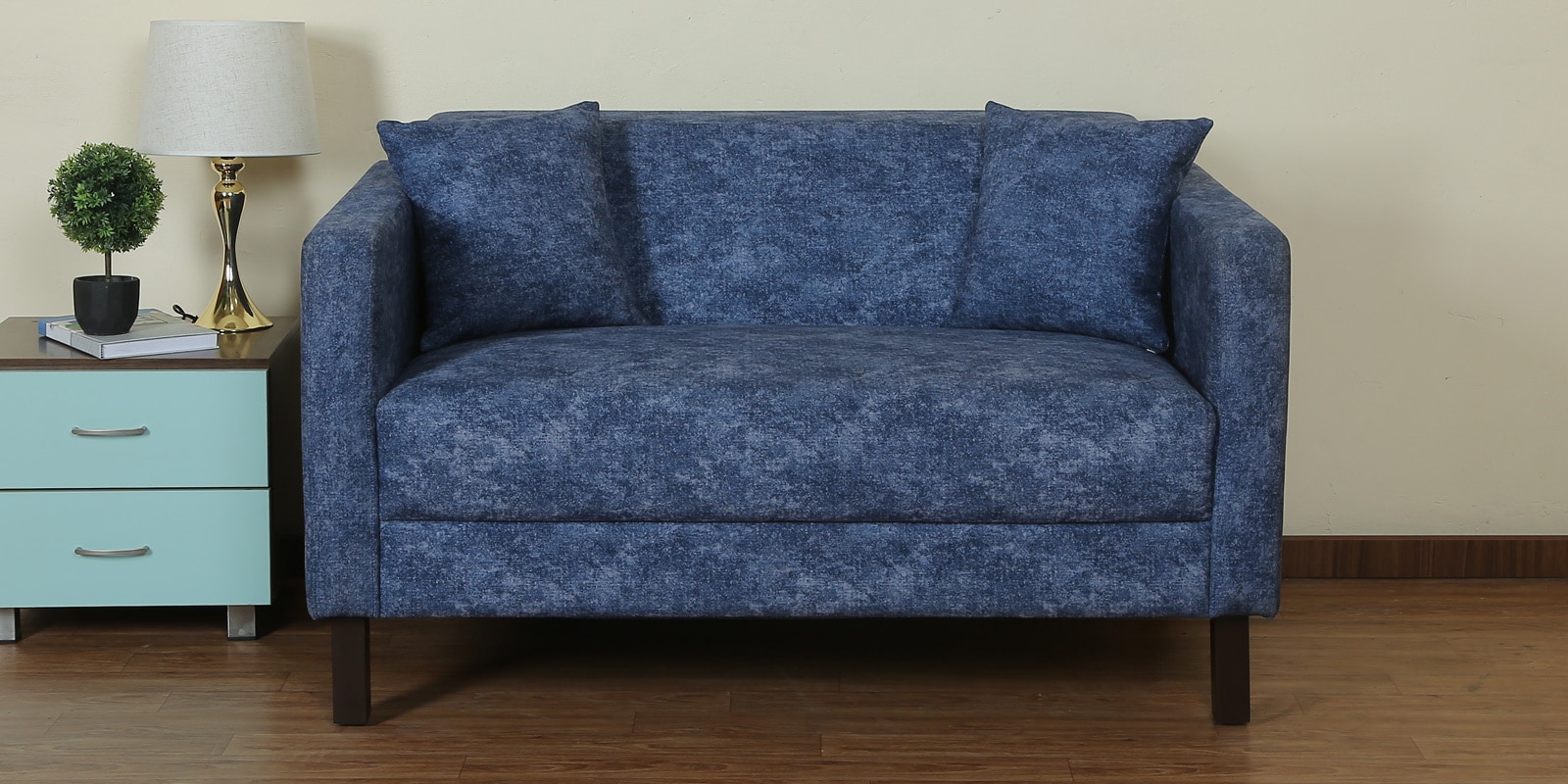 Buy Denim Two Seater Sofa in Bluish Colour by Live Home Online - 2 ...