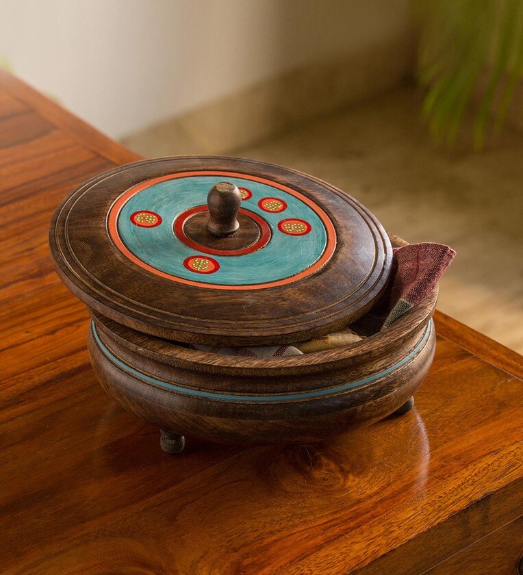 Buy Desert Stash Mango Wood Roti Casserole by ExclusiveLane Online ...