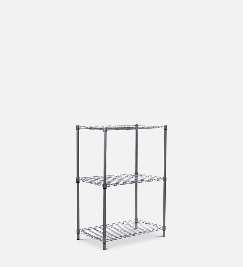 Buy Denham 3 Shelf Metal Kitchen Racks Silver Colour by Tunehome Online ...