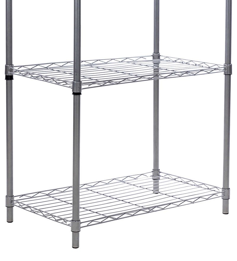 Buy Denham 3 Shelf Metal Kitchen Racks Silver Colour by Tunehome Online ...