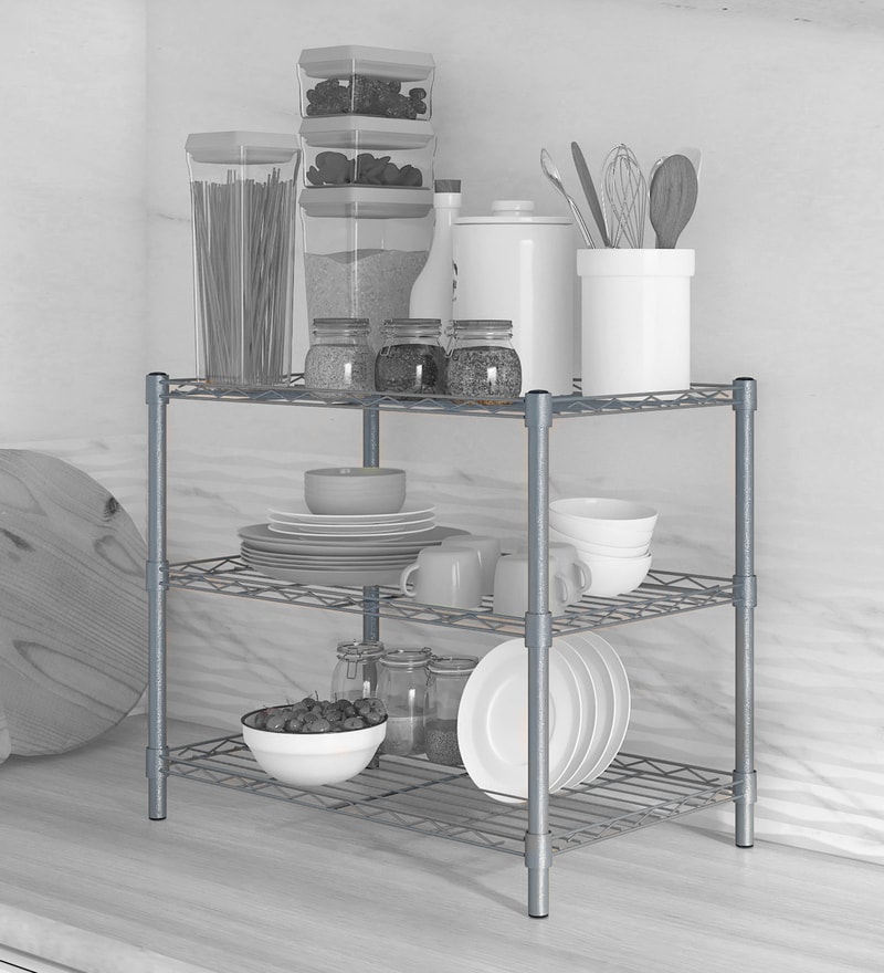 Buy Denham Kitchen Metal Racks Basic Without Oven Space In Silver ...