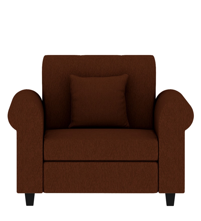 Buy Derado Fabric 1 Seater Sofa in Coffee Brown Colour by Febonic ...