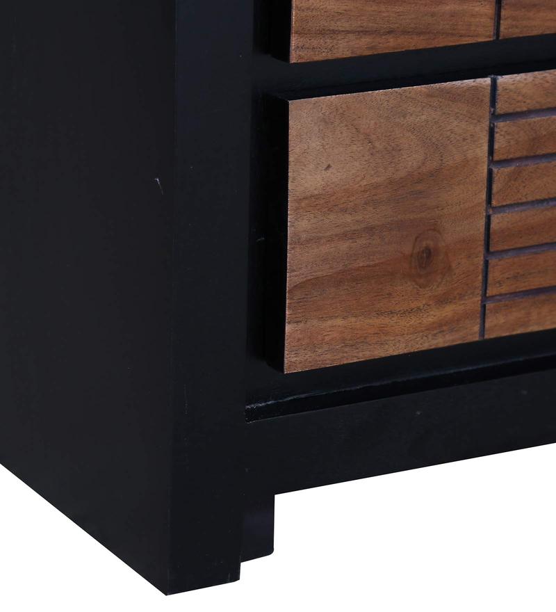 Buy Deux Solid Wood Bedside Chest in Dual Tone Finish By Woodsworth ...