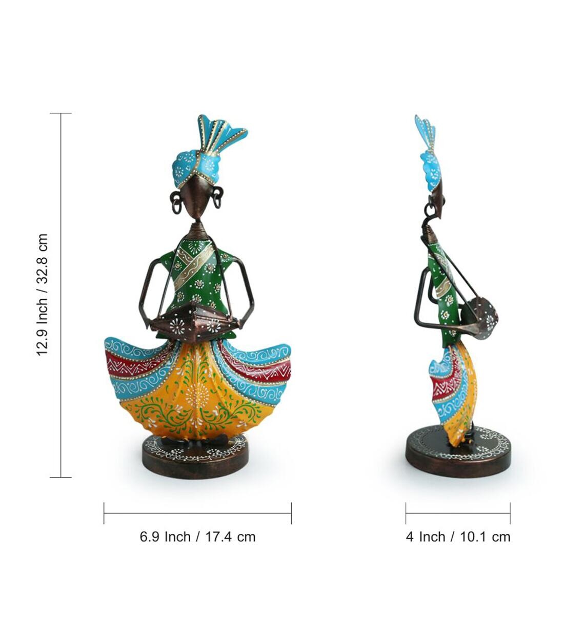 Buy Dholi Folk Artist Iron Figurine by ExclusiveLane Online - Human ...