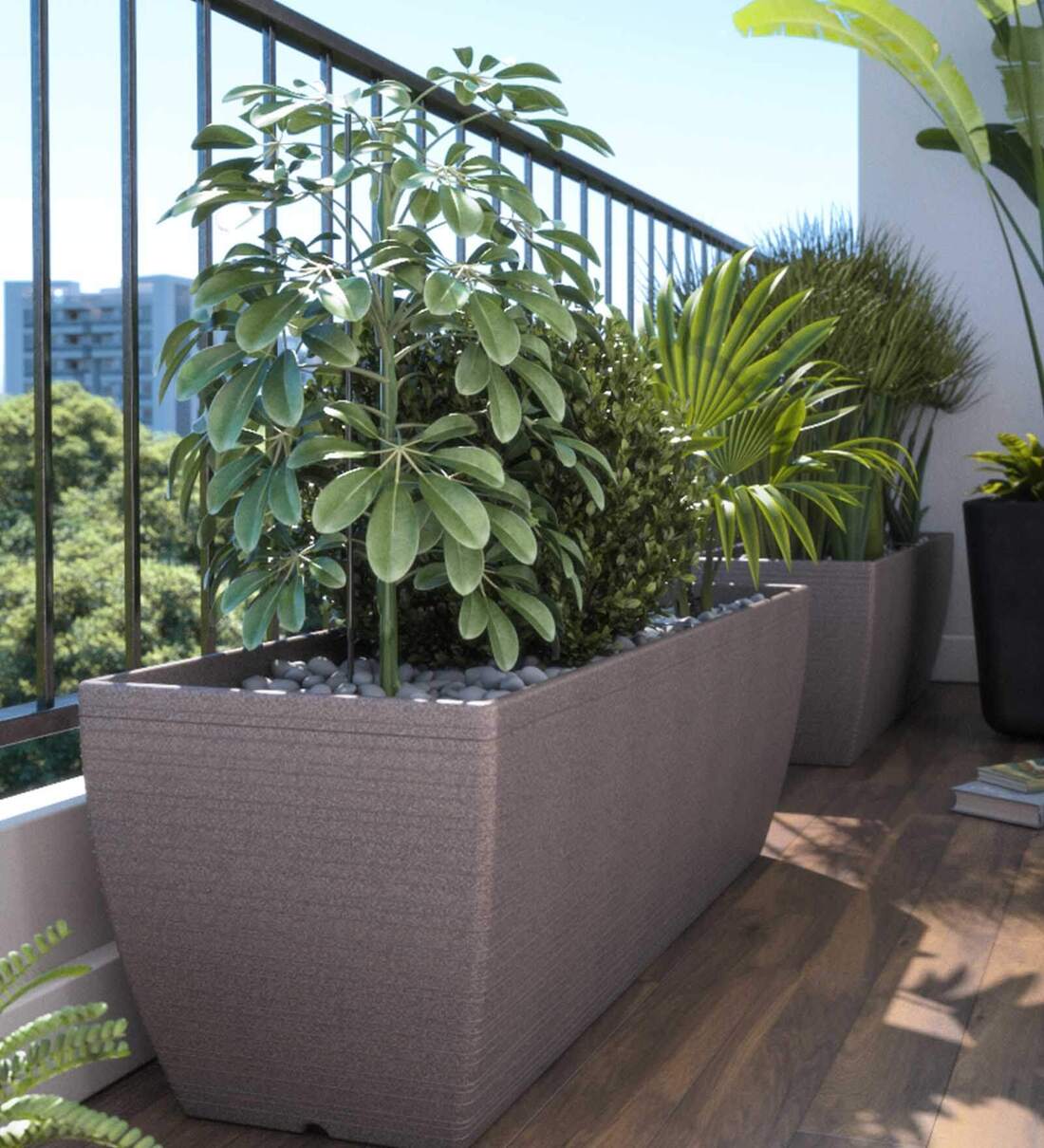 Buy Dholpur beige Polymer Fabi Wide Big Planter by Big Planters at 8% ...