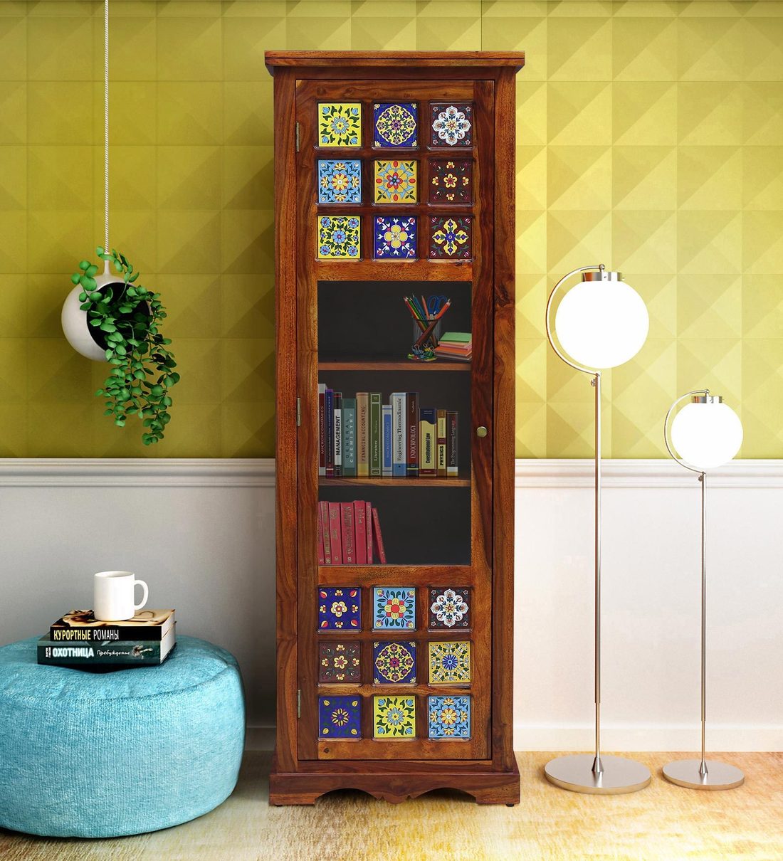 Buy Siramika Sheesham Wood Book Case in Honey Oak Finish Online - Book ...