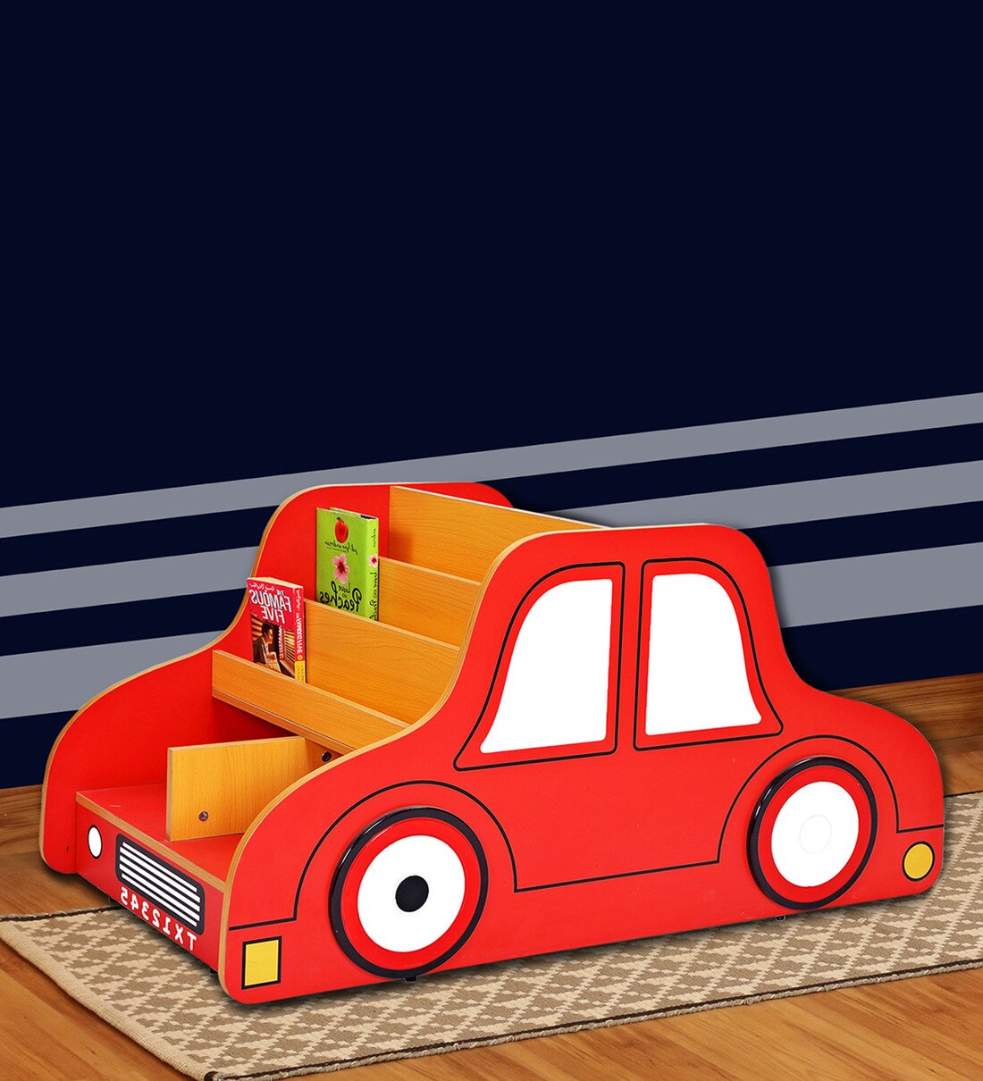 Buy Diddle Car BookShelf in Red Colour by Popcorn Online - Kids ...