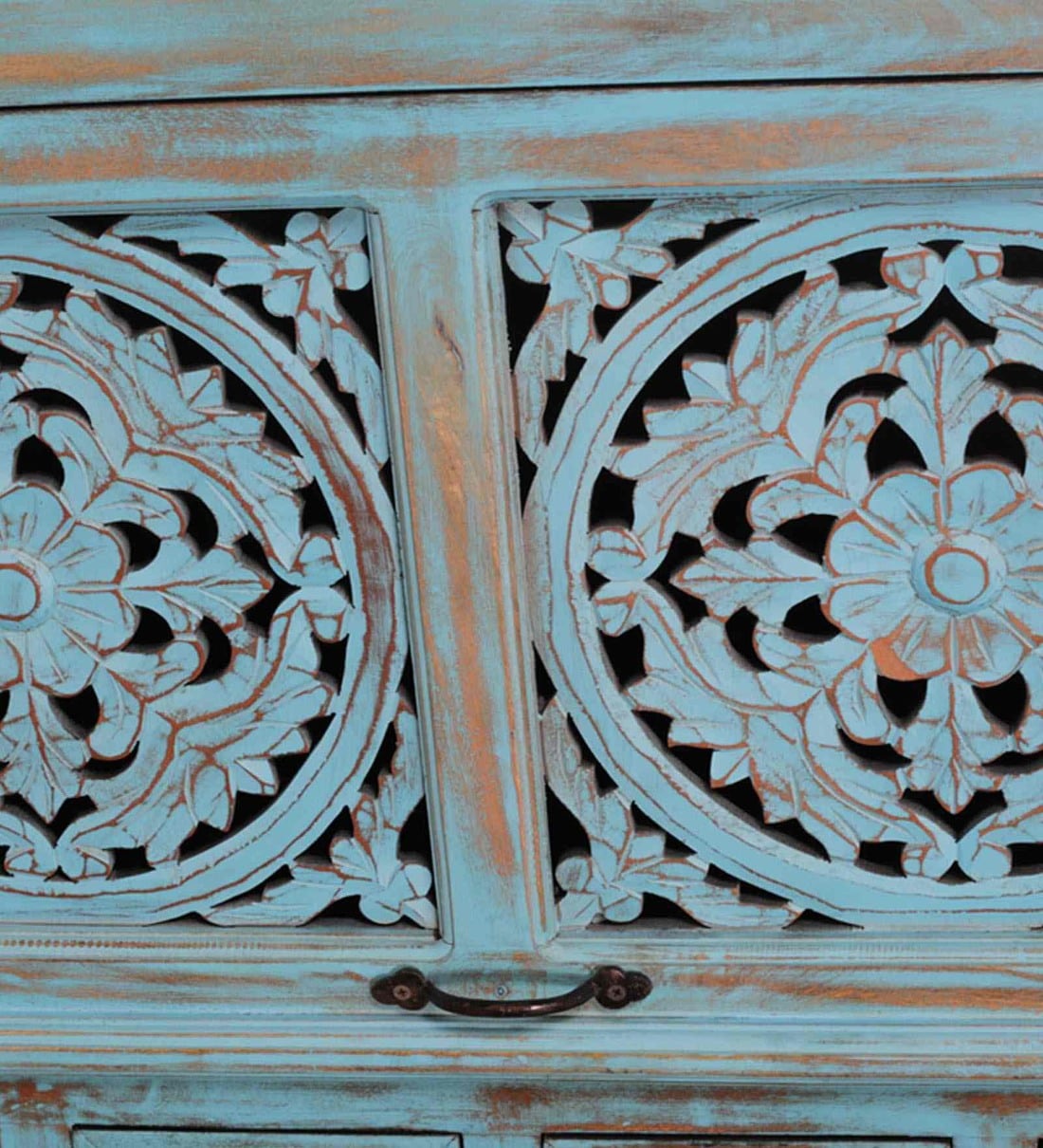 Buy Diedre Solid Wood Sideboard In Blue Distress Finish By Bohemiana ...