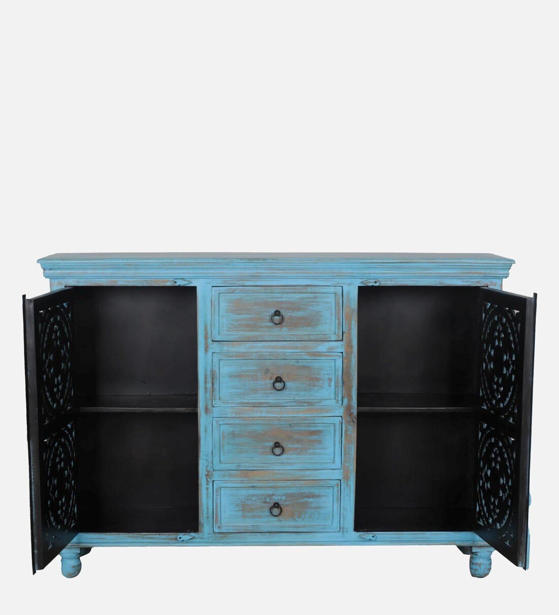 Buy Diedre Solid Wood Sideboard In Blue Distress Finish By Bohemiana ...