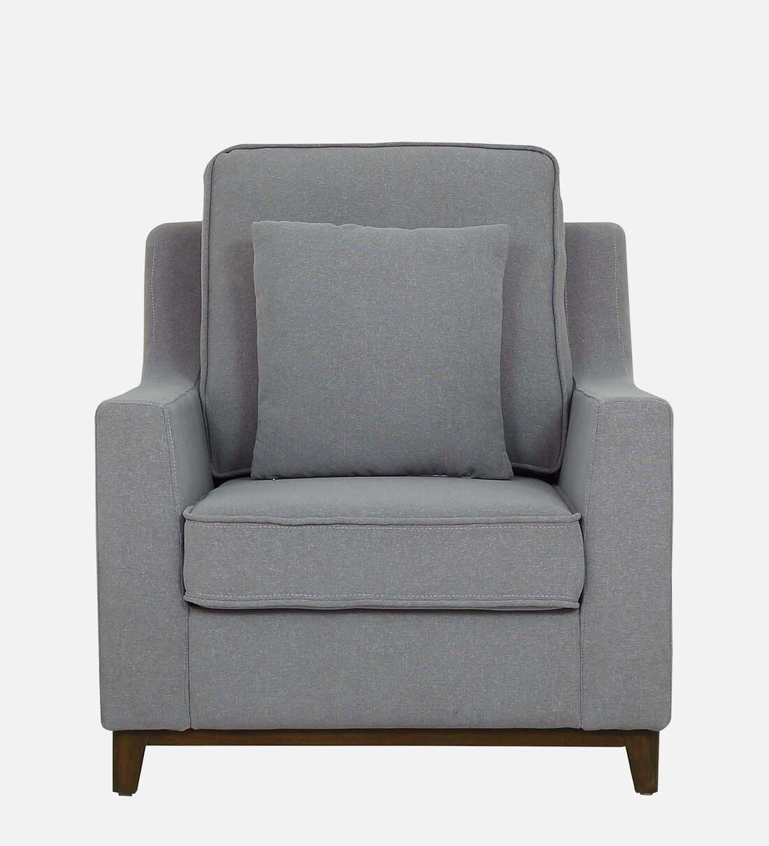 Buy Diego Fabric 1 Seater Sofa In Ash Grey Colour By Woodsworth Online ...