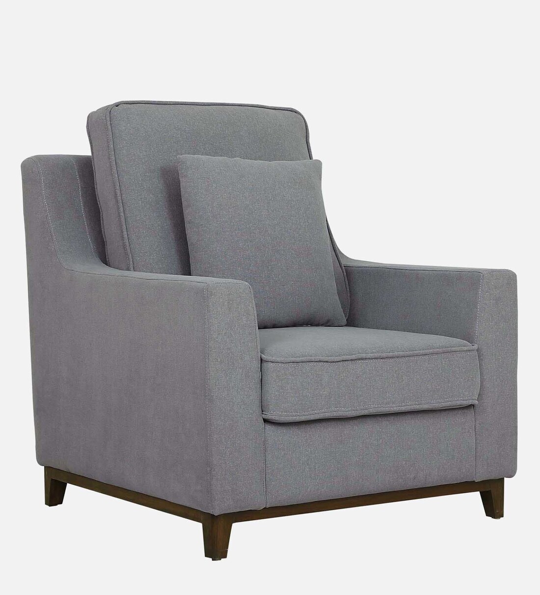 Buy Diego Fabric 1 Seater Sofa In Ash Grey Colour By Woodsworth Online ...