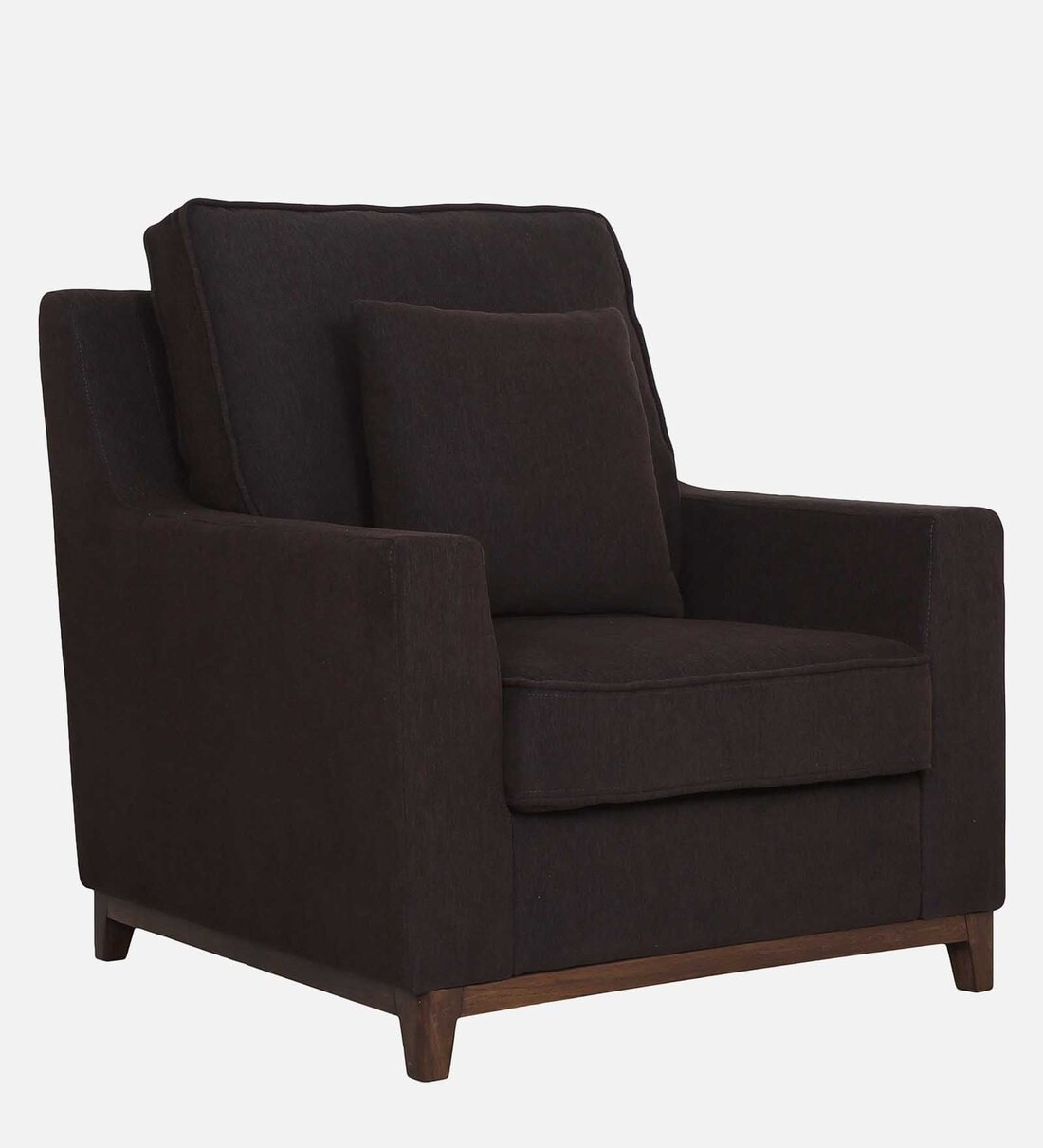 Buy Diego Fabric 1 Seater Sofa In Chestnut Brown Colour By Woodsworth ...