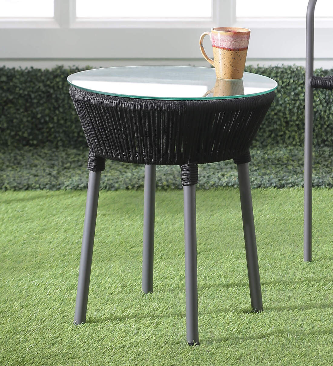 Buy Disc Steel & Braided Rope Outdoor Table In Black Grey Finish at 12% ...