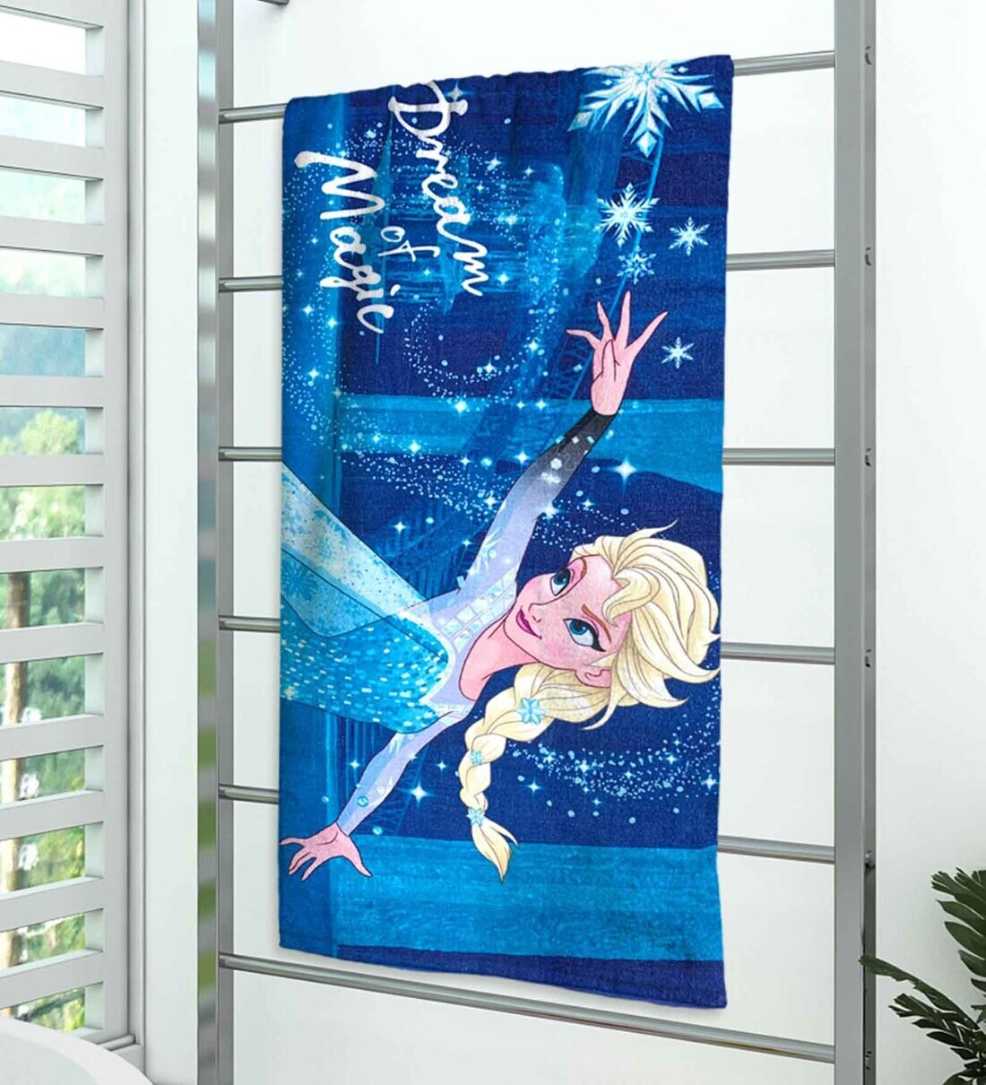 Buy Disney Dream Of Magic Frozen Blue 350 GSM Cotton Kids Towels at 33% ...