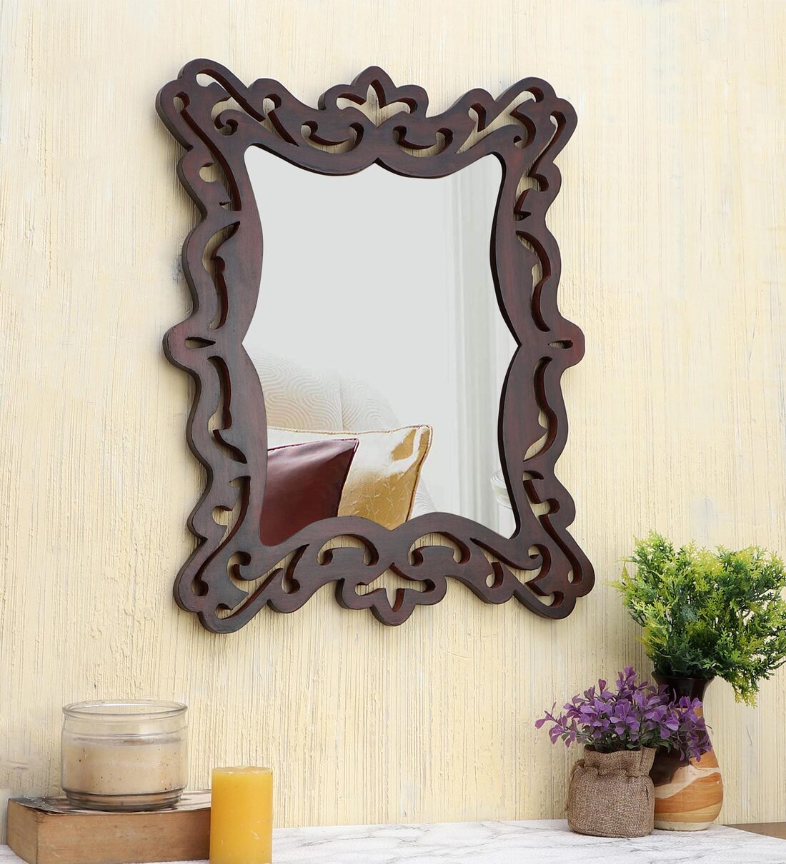 Buy Distressed Blue MDF Decorative Mirror at 6% OFF by The Urban Store ...