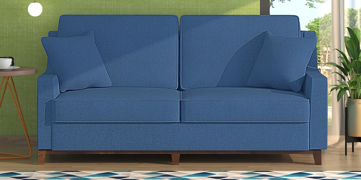 Buy Diego Fabric 3 Seater Sofa In Denim Blue Colour By Woodsworth ...